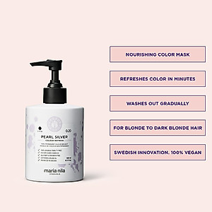 Maria Nila Colour Refresh, Pearl Silver 10.1 Fl Oz, Silver Violet Hair Mask, Semi-Permanent Pigments, 100% Vegan & Sulfate/Paraben free