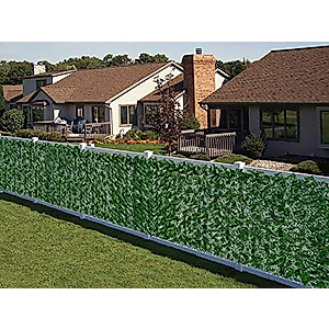 Lvydec Artificial Ivy Privacy Fence, 118" x 39" Artificial Hedges Fence and Faux Ivy Vine Privacy Screen Decoration for Outdoor Garden Porch Patio