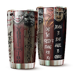 AstralWardrobe Horror Tumbler - Gifts for Halloween - Halloween Coffee Cup - Gifts for Men, Women on Birthday, Christmas - Horror Cup - Halloween Decorations - Horror Tumbler 20 Oz