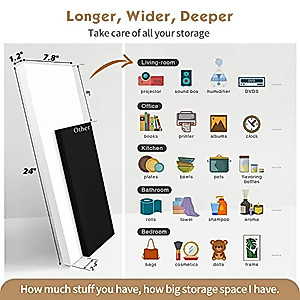 White Floating Shelves for Wall Decor, 24 Inches Long Wall Shelves for Bedroom Storage, Large Deep Wall Mounted Shelves for Bathroom Towels, Laundry Living Room, Kitchen, Closet, Set of 3