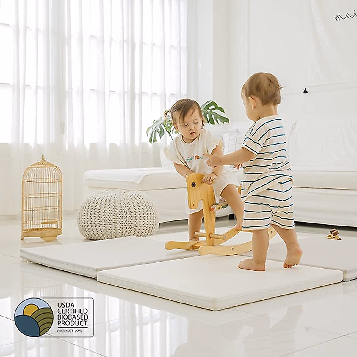 PURITEX Biobased Eco Purimat Play Mat/Korean Non-Toxic Eco Puzzle Mat, Crawl Mat for Kids, 10 Layerd Foam Baby mat, Baby Play mats, 4pcs 1set