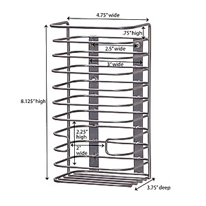 Household Essentials Cabinet Door Trash Bag Holder, Steel Frame, Satin Nickel Powder Coating, Perfect for Disposable Bags and Other Necessities, Easy Installation, Hardware Included