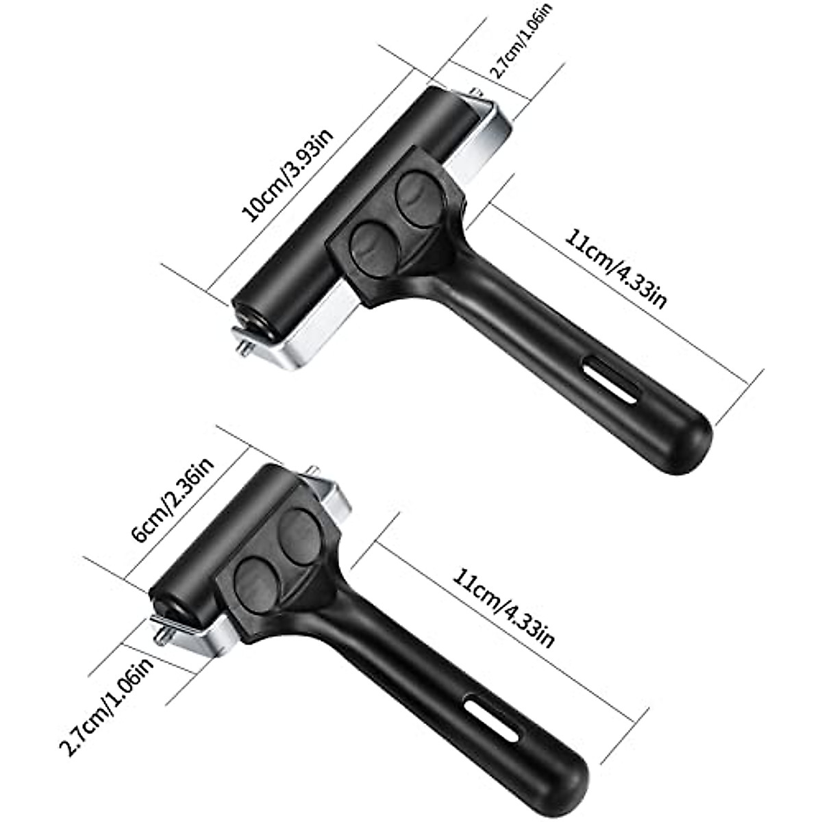sansheng 2 PCS Rubber Roller Brayer - 2.2 and 4 Inch Brayer Roller - Used for Printmaking