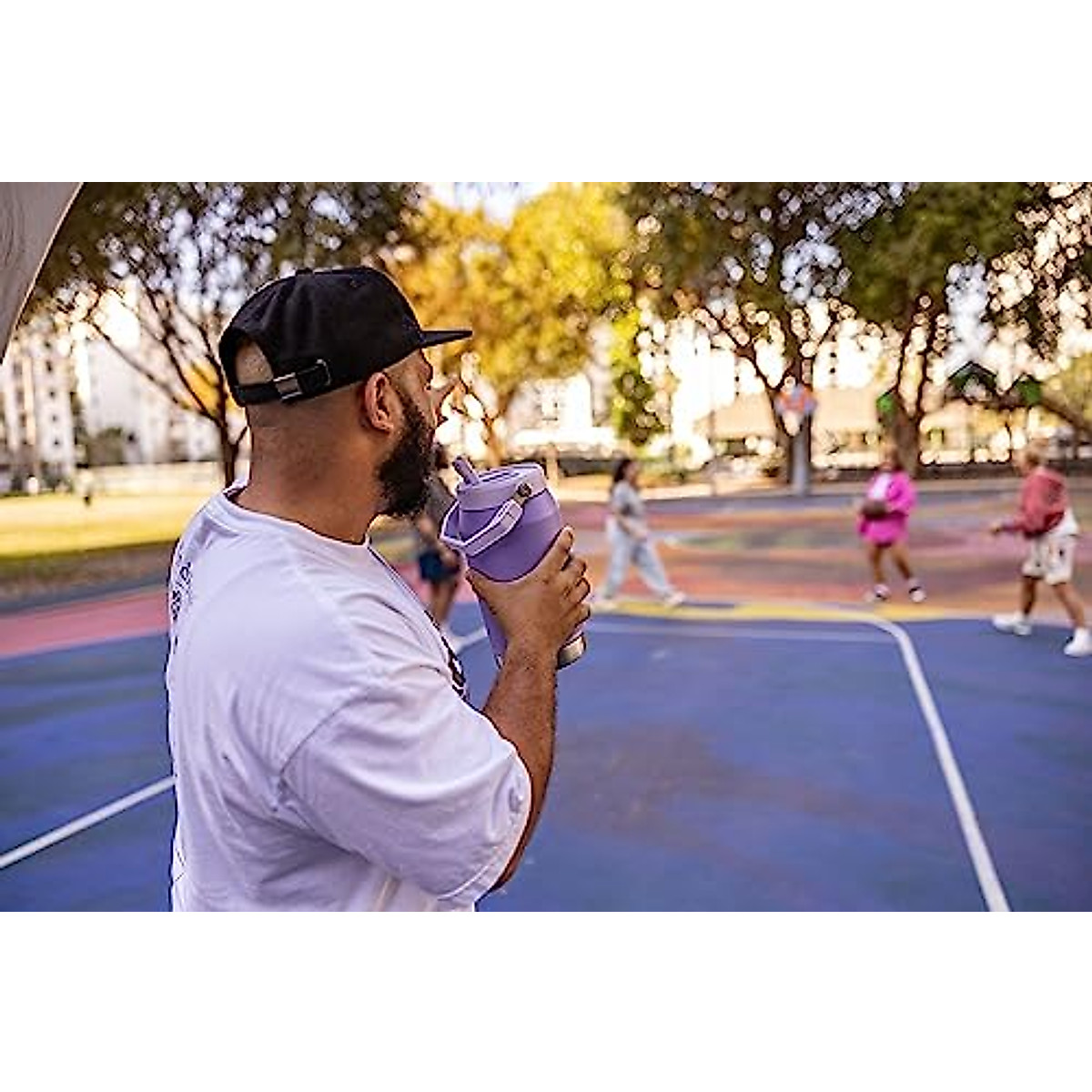 Stanley IceFlow Flip Straw Jug with Handle 64 oz| Twist On Lid and Flip Up Straw | Leak Resistant for Travel and Sports | Insulated Stainless Steel | BPA-Free | Lavender