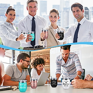 Thank You Gifts Coworker Leaving Farewell Appreciation Gifts with 12 oz Thank You for Being Awesome Wine Tumbler and Difference Keychains Gifts for Father Colleague Teacher Friends (Classic, 8 Pcs)