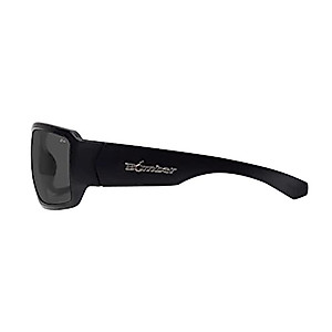 BOOGIE Bomb BG103 Floating Safety Sunglasses: Matte Black frame, Smoke PC Safety lens, Non-Slip Gray foam lining, ANSI Z87+ Compliant, UVA/UVB, Safe for Rugged Activity, Wet Conditions.