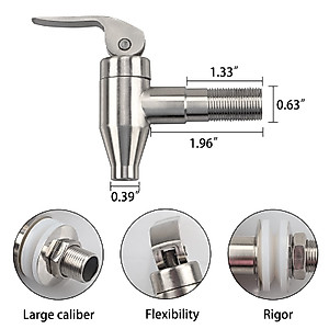 GWENBHMTOOL Beverage Dispenser Spigot Stainless Steel Push Style Spigot Water Dispenser Replacement Faucet for Sun Tea, Water, Juice or Various Drinks