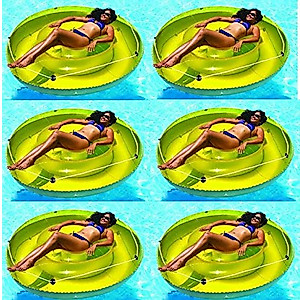Swimline 9050 72" Swimming Pool Sun Tan Lounger Island Float Inflatables, 6-Pack