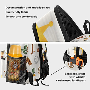 Grandkli Cowboy Personalized Kids Toddler Backpack for Boys Girls ,Custom Mini School Backpack Bags Kindergarten, Option , 10 in (L) x 4 in (W) x 12 in (H)