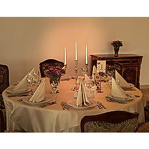 12 Pack Tall Taper Candles - 10 Inch Ivory Dripless, Unscented Dinner Candle - Paraffin Wax with Cotton Wicks - 8 Hour Burn Time