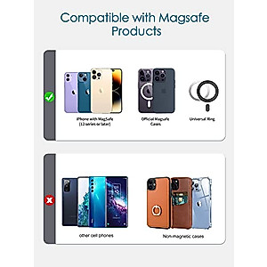 Miroddi for Magsafe Wallet Adjustable Stand, [Hold 9 Cards, Open ID Window] Vegan Leather Magnetic Wallet Stand, Strong Magnetic Phone Wallet for iPhone 14 13 12 Series, Not for iPhone Mini, Black