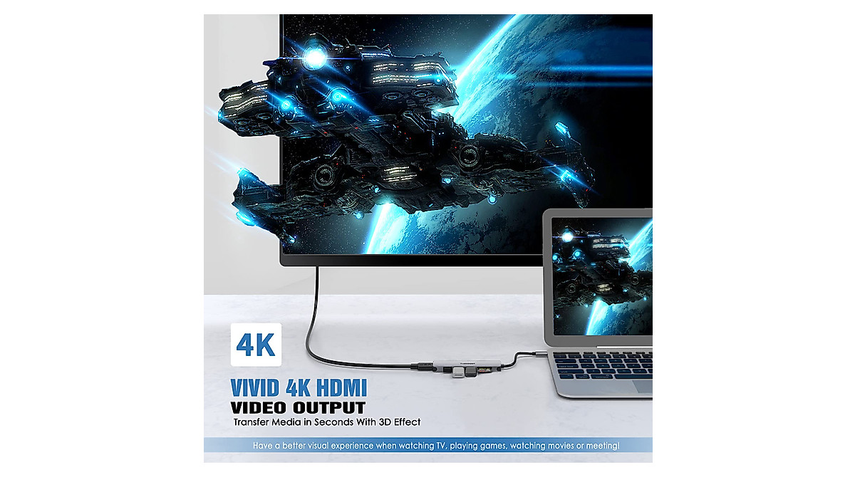 7-in-1 USB C Hub Adapter with 4K HDMI Output