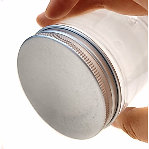 erioctry 250ml / 8Oz Jars PET Plastic Empty Cosmetic Containers Jars Cases with Silver Aluminum Lid Cream Lotion Box Ointments Bottle Food Bottle Makeup Pot Jar 6 Pack (8Oz/250ml)