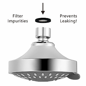 Voolan 3 Pack 3/4" Shower Head Gasket, Washer Filters Water Impurities, Creates A Seal to Prevent Leakage, for 1/2" Shower Head