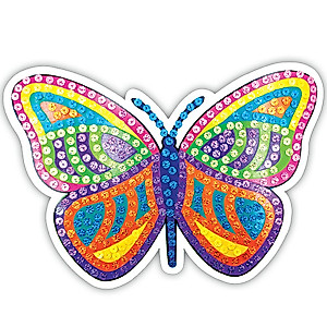 ToyKraftt Toddler Butterfly Art and Craft Kit for 3 to 5 Year Olds, Peel and Stick Pictures, Gifts for Boys Girls - Sequin Pictures Butterflies