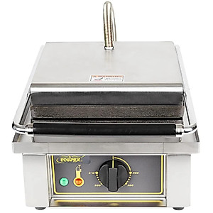 Equipex GES20/1 Single Cast Iron Plate Waffle Maker with Liege Pattern Plate, Stainless Steel, 208/240v, NSF