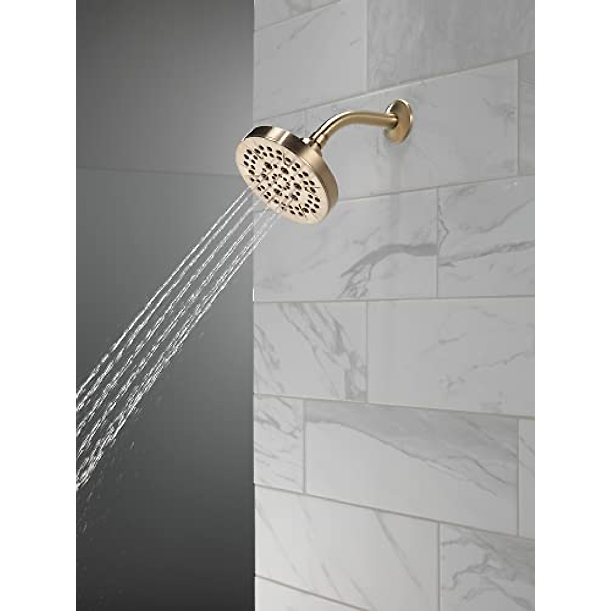 DELTA FAUCET FAUCET 5-Spray Gold Shower Head, DELTA FAUCET Shower Head Gold, Showerheads, Brushed Gold Shower Head, 1.75 GPM Flow Rate, Champagne Bronze 52535-CZ