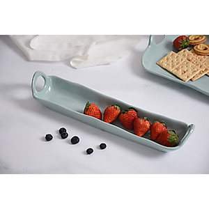 Pampa Bay Shatterproof Melamine Cracker Tray, 14.3 x 3.3 Inch, Food, Freezer, Dishwasher Safe, Aqua