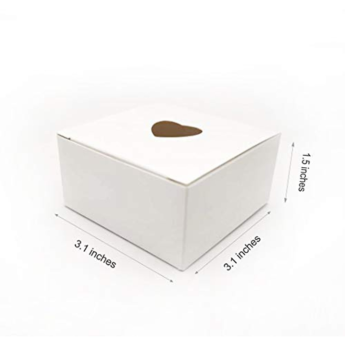 wraphay White Paper Gift Boxes Recyclable Small Boxes with Heart Shape for Wrapping Crafting Party Treat Wedding Favor(White-Heart)