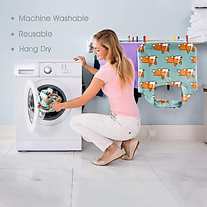 BeeGreen 12 Packs Cute Dogs Reusable Grocery Bagsw Storage Pouch & Elastic Band Reusable Shopping Bags Bulk 50LBS X-Large-Foldable-Machine Washable-Heavy Duty Bags Recycling Bags w Handle