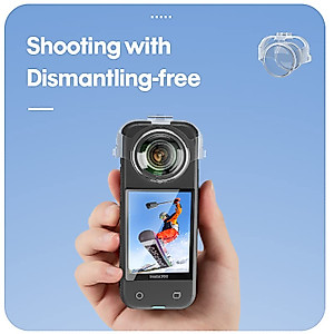 GAEKOL Lens Guard for Insta360 X3, Quick-Detach Transparent Water-Proof Shockproof Lens Caps for Insta360 X3