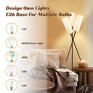 TYIAINI Floor Lamp, Tripod Floor Lamp with 3-Light, Modern Standing Lamps with Foot Switch, 70" Standing Tall Pole Lamps for Living Room, Bedroom, Study Room and Office