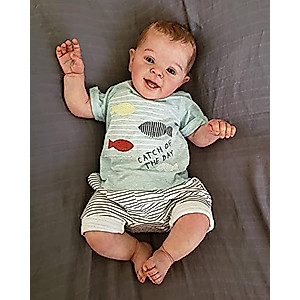 KOKOMANDY Reborn Baby Boy Doll 24 Inch - Realistic Toddler Silicone Toy - Soft, Weighted, Open Mouth - Newborn Gift