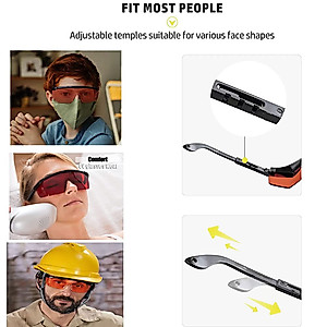 190nm to 560nm Laser Safety Glasses, OD4+ Laser Glasses Eye Protection, Adjustable Temples Laser Hair Removal Goggles for Treatment Cosmetology Operator for Blue Light Sanitize,Dental Operation