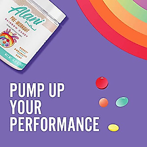 Alani Nu Pre Workout Supplement Powder for Energy, Endurance & Pump | Sugar Free | 200mg Caffeine | Formulated with Amino Acids Like L-Theanine to Prevent Crashing | Rainbow Candy, 30 Servings