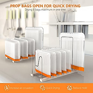 Peekia Reusable Bag Drying Rack,Silicone Bag Drying Rack,Gallon Bag Drying Rack,Drying Rack for Cups,Bottles,Pan Lid&Cutting Board Organizer