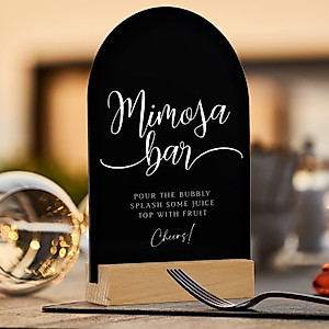 5x7 Inch Blank Black Arch Acrylic Sign | 10 Pack Arch Acrylic Blanks Acrylic Sheet 1/8 inch Thick, DIY Acrylic Arch Table Numbers, Perfect as Arched Modern Wedding Signs, Arched Round Top Table Sign