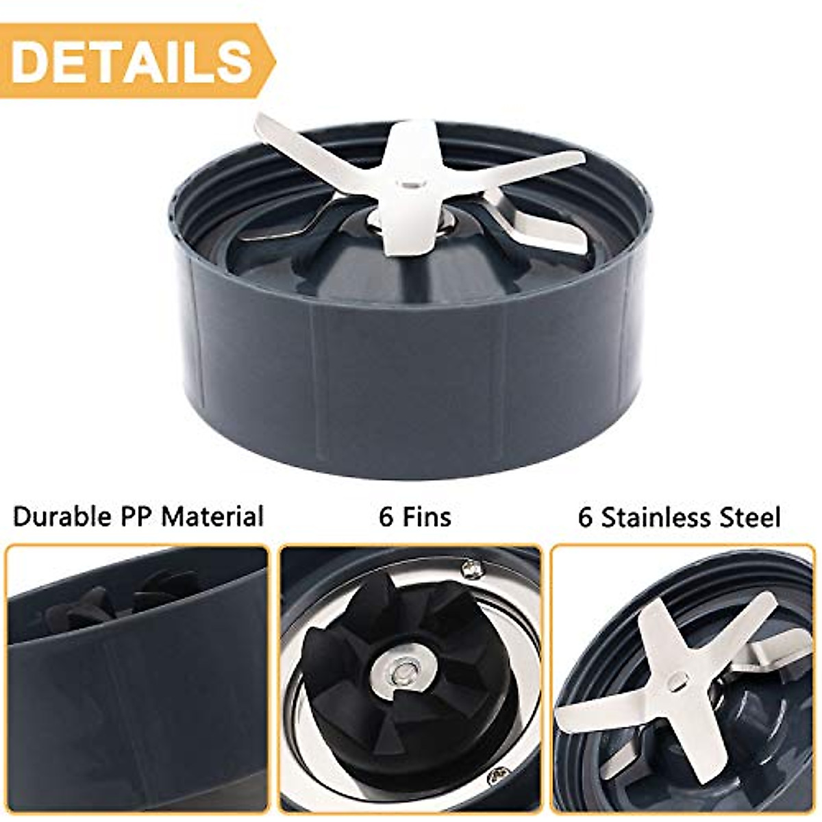 Tanzfrosch 32oz Cup and Extractor Blade Replacement Parts Blender Accessories Compatible with Nutribullet 600W/900W Models (4 Packs)