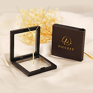 Picuzzy Lariat Gold Necklace for Women, Dainty 14k Gold Plated Y Necklace for Women Trendy Layered Circle Bar Chain Pendant Necklaces Simple Gold Jewelry for Women Gift