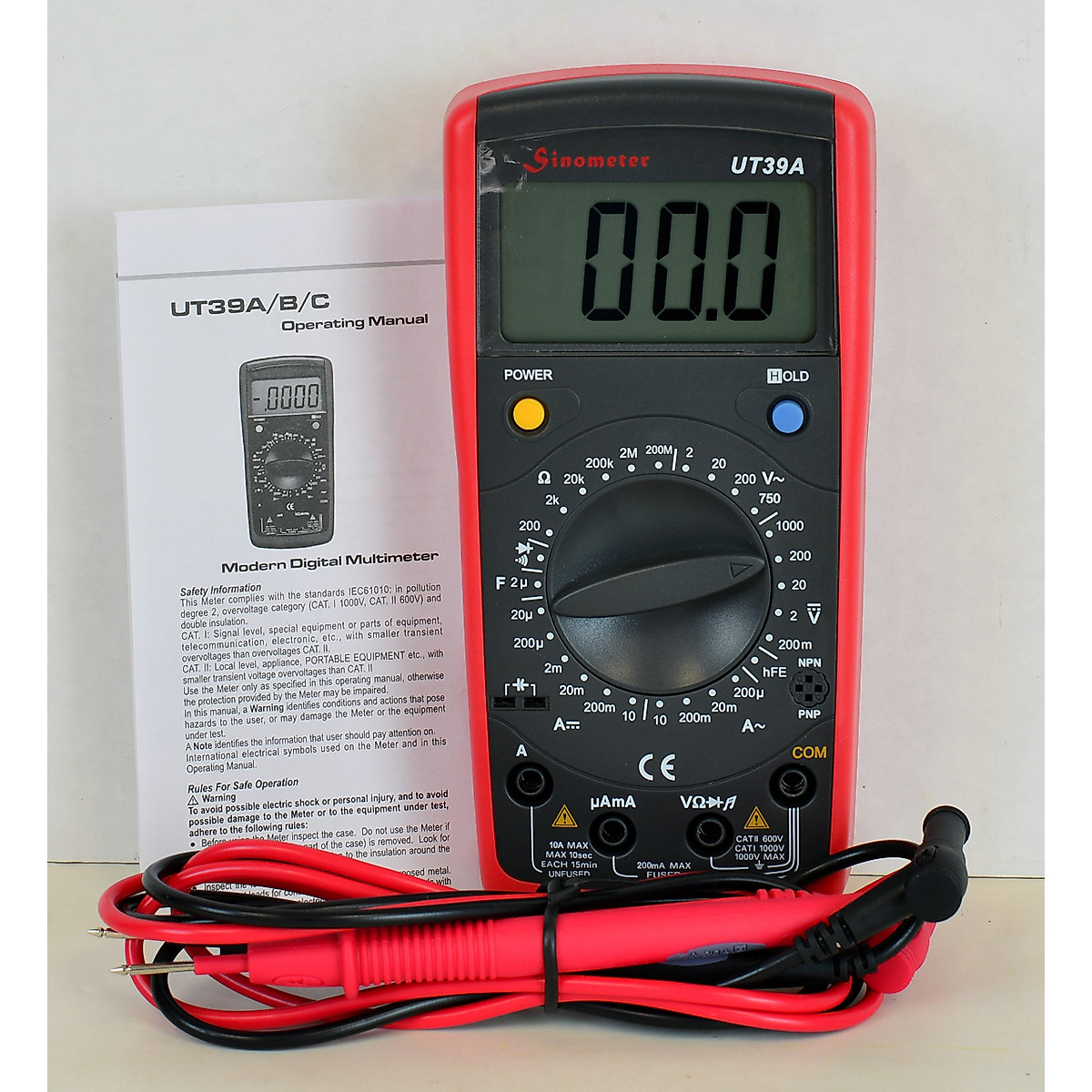 Sinometer OEM Uni-Trend UT39C AC/DC Voltage and Current Up To 20A Measurement, Digital Multimeter With High Resolution and Accuracy