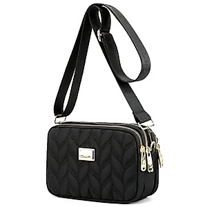 WITERY Small Crossboby Purse for Women - Waterproof Nylon Crossbody Phone Purse Shoulder Bag with Adjustable Strap, Lightweight Ladies Multi-Pocket Small Purses Travel Purse Handbags