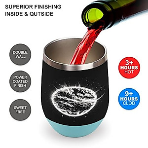 OPTKSNCU 304 Stainless Steel Insulated Cup with Lid, Black And White Sun And Moon Print Durable, And Easy to Clean – Ideal for Home, Office, And Gift Giving