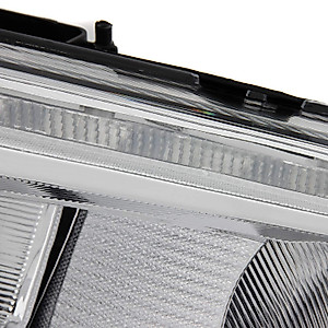 AKKON - Fits 2015 2016 2017 2018 Ford Focus Halogen Type Chrome Headlight w/LED DRL Tube Passenger Right Side Replacement