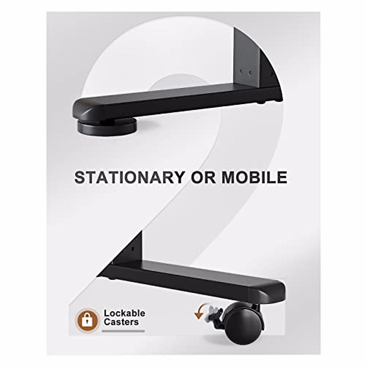 BANTI 55"x 26" Electric Standing Desk with Glass Top Monitor Stand, Adjustable Sit Stand Up Table with Double Drawer, Sit Stand Desk with Storage Shelf, Black Walnut Top