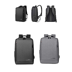 Slim Laptop Backpack Business Travel Durable Laptops Backpack with USB Charging Port College School Computer Bag for Women & Men Fits 15.6 Inch Laptop and Notebook Black