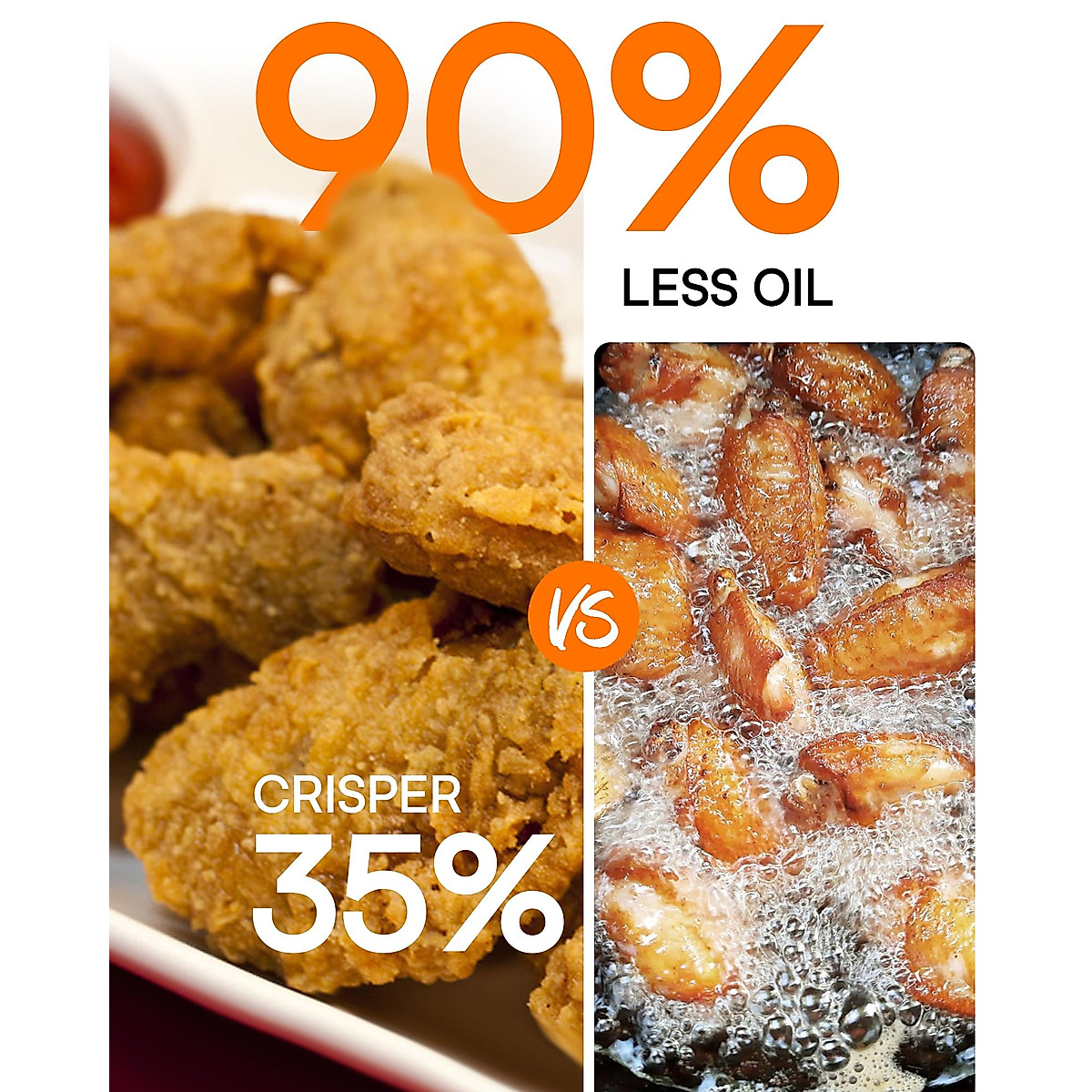 Nuwave Brio 15.5Qt Air Fryer Toaster Oven & Rotisserie Kit, 2024 New Advanced Turbo Convection Tech, Healthy PFAS Free, Max Even & Crisp, Powerful 1800W, 50-425°F, 150 Presets, Smart Probe, 4 Rack