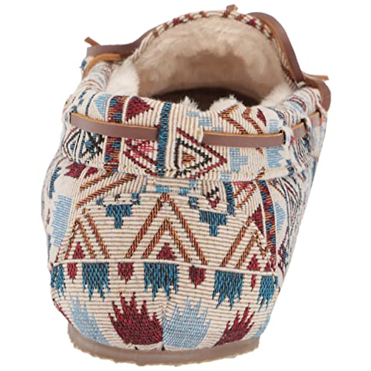 Minnetonka Womens Mosaic Cally Moccasin, Cream Mosaic, Size 8
