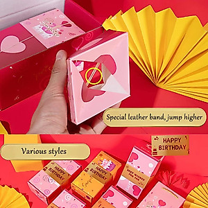 Neioaas Surprise Gift Boxes -Surprise Pop Up Gift Box for Money and Birthday,Unique Christmas Folding Bouncing Red Envelope Gift Box,Surprise Jumping Boxes for Gifts (12 Bouncing Boxes Yellow)