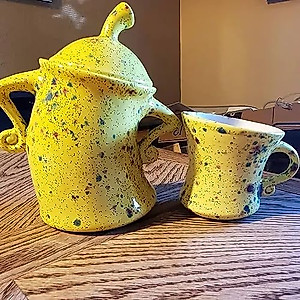 Canister with Attitude,Cute Cafe Sassy Canister,Airtight Ceramic Kitchen Storage Canisters for Food with Lids,Perfect for Coffee Tea Sugar Spices and More Food Jars (yellow)