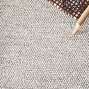 SAFAVIEH Natura Collection Area Rug - 5' x 8', Grey & Ivory, Handmade Wool, Ideal for High Traffic Areas in Living Room, Bedroom (NAT425F)