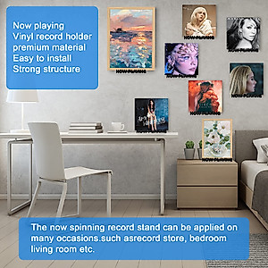 Aivwis Elegant Now Playing Vinyl Record Stand Wall Mount, Now Spinning Vinyl Record Shelf, for wall Decor of Home or Office (Black)