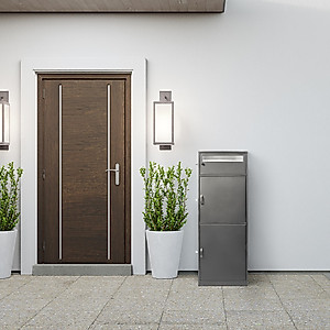 Barska Large Package Delivery Parcel Mail Steel Drop Box for Porch with Advanced Push Lock & Patented Shelf for Large Parcel