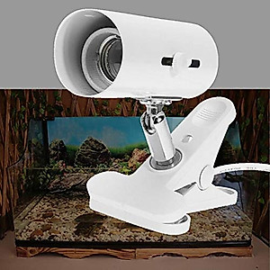 ZHONGJIUYUAN Reptile lamp Holder pet lamp Ceramic Lamp Holder Aquarium Lighting Sun Light UVB Lamp Clip for Fish Tank Turtle Lizard Habitat (White)