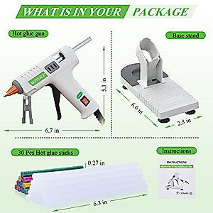 Hot Glue Gun, MONVICT 40W Mini Glue Gun Kit with Fine Tip & 30 Glue Sticks, Hot Glue Guns with Suction Cups Stand & Anti Stick Silicone Mat, On/Off Switch Design for DIY, Crafts, Home School Project