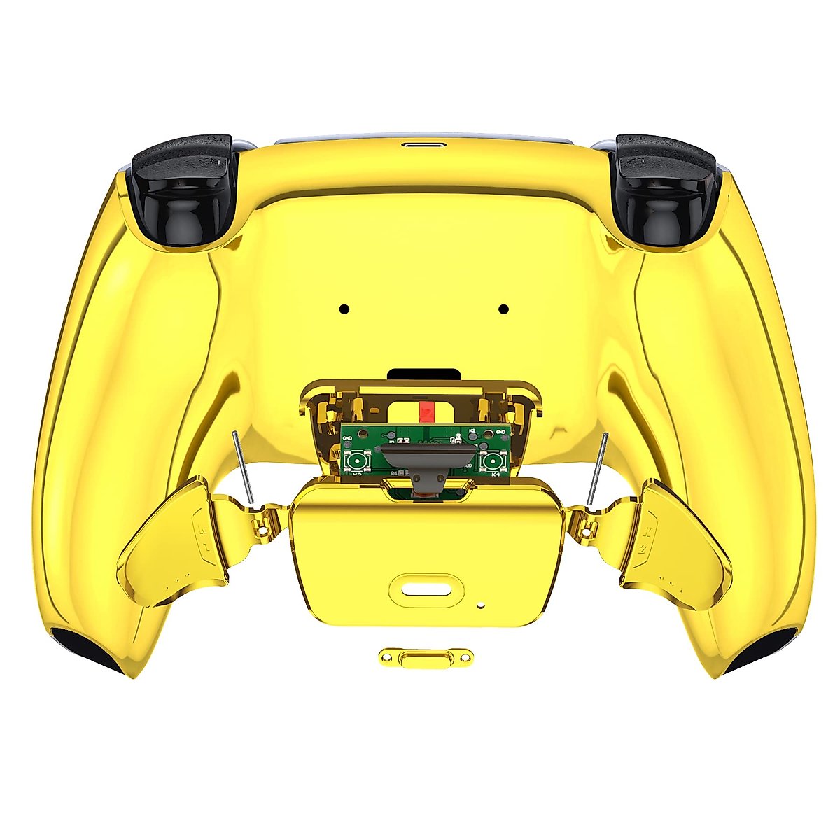eXtremeRate Chrome Gold Faceplate & Programable Rise Remap Kit Compatible with ps5 Controller BDM-010 & BDM-020 - Controller NOT Included