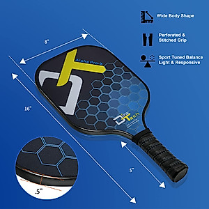 Dink Tech Pickleball Paddles Set – Pickleball Set of 4 Graphite Pickleball Paddles, 4 Pickleball Balls for Indoor or Outdoor Play. Pickle Ball Set – 4 Racquets, 4 Pickleballs, 1 Bag - USAPA Standard